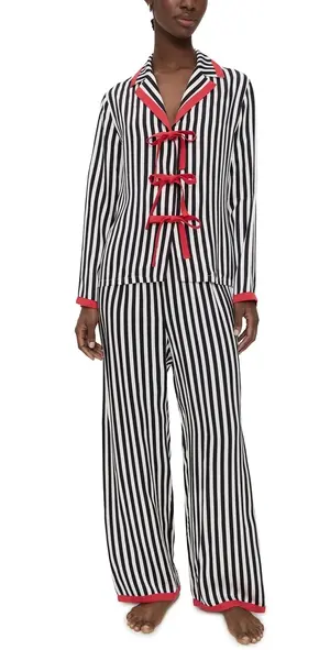 Sleeper Phoenix Striped Pajama Set - Black Stripes