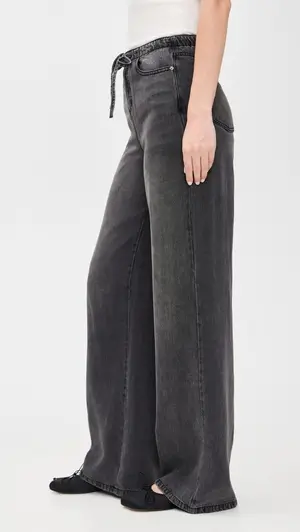 Splendid Lounge Denim Wide Leg Pants - Charcoal