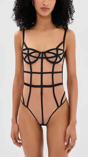 FLEUR DU MAL Caged Bodysuit