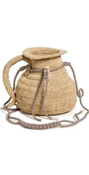 ALEMAIS Michelle Raffia Jug Crossbody Bag
