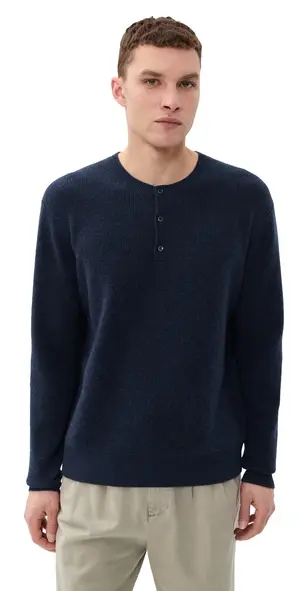 Button Front Cashmere Henley