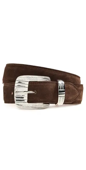 L'Agence Aya Calfskin Belt - Chocolate Brown