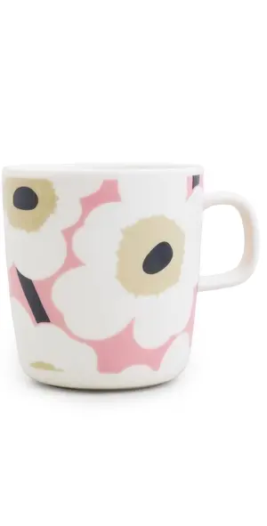 Marimekko Oiva Unikko Mug - Off White/pink/sand/charcoal