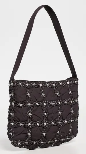 DAMSON MADDER Shirred Floral Shoulder Bag