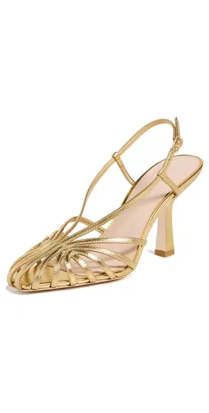 LOEFFLER RANDALL Alexandra Lattice Slingback Sandals - Gold
