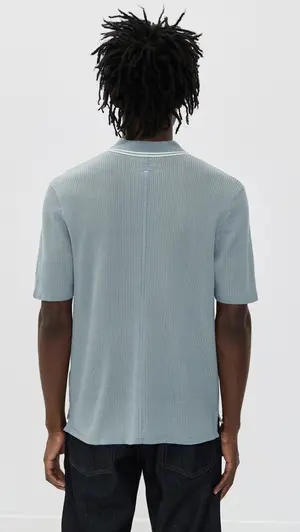 Rag & Bone Harvey Tipped Polo - Lblue