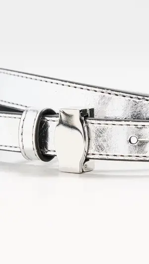 Veronica Beard Crinkle Leather Dash Belt