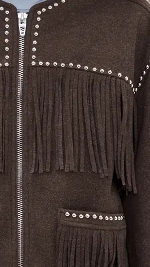 Blanknyc Faux Suede Fringe Benefits Jacket