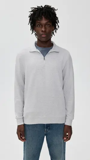 Faherty Brand Legend Quarter Zip Sweater - Light Heather Grey