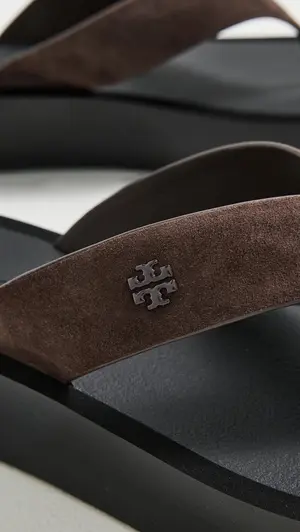 Tory Burch Leather Platform Flip Flops