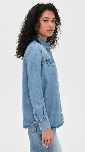 SEVENTY + MOCHI Juno Embroidered Denim Shirt