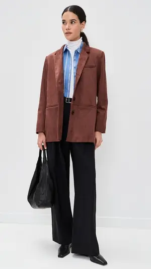 LE BOP Blair Faux Suede Blazer - Cappuccino