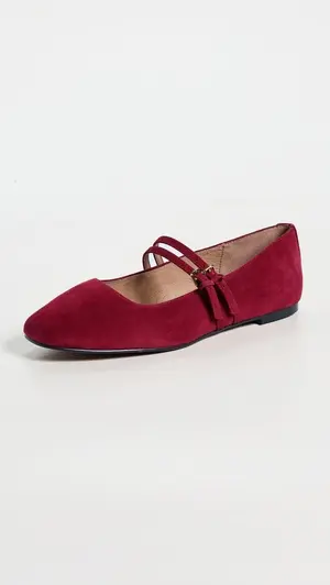 Madewell Greta Two-strap Suede Flats