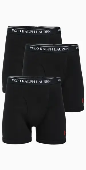 Polo Ralph Lauren Classic Fit Cotton Boxer Briefs 3 Pack - Polo Black