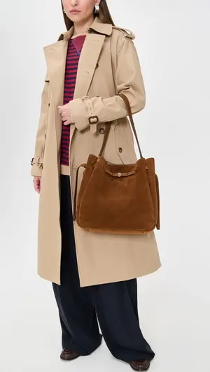Tory Burch Romy Large Bucket Bag - Caramel
