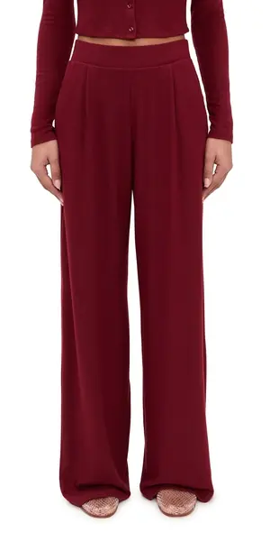 LESET Lauren Pleated Pocket Pants - Pinot