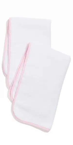 WEEZIE Signature Hand Towels 2 Pack - Ballet Pink On White
