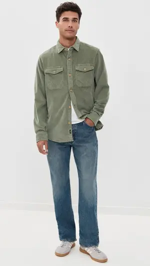 Faherty Brand Stretch Terry Corduroy Workshirt