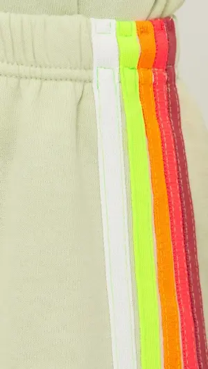 Aviator Nation 5 Stripe Fleece Sweatpants - Lime Cream/white Neon