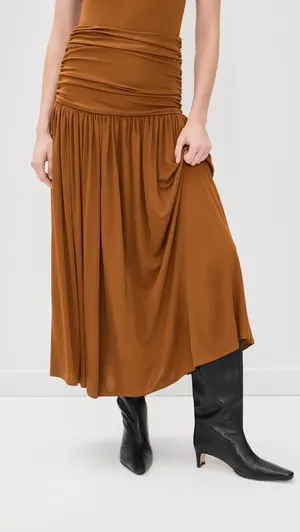 Françoise Nora Midi Skirt - Walnut