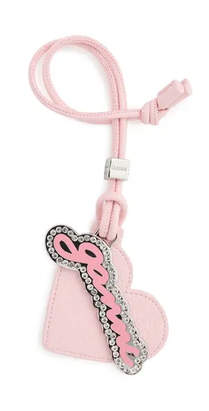 GANNI Bou Heart Mirror Keychain - Chalk Pink