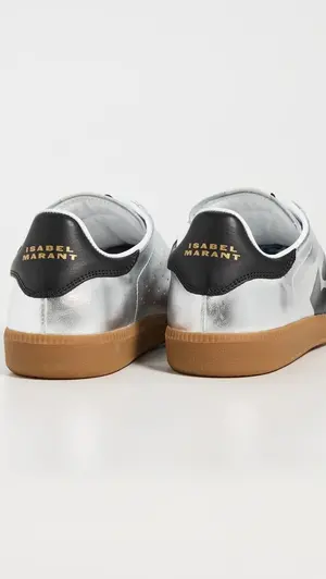 Isabel Marant Étoile Kaycee Metallic Lace-up Sneakers - Silver/black