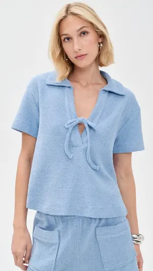 Tanya Taylor Darcy Top - Vista Blue