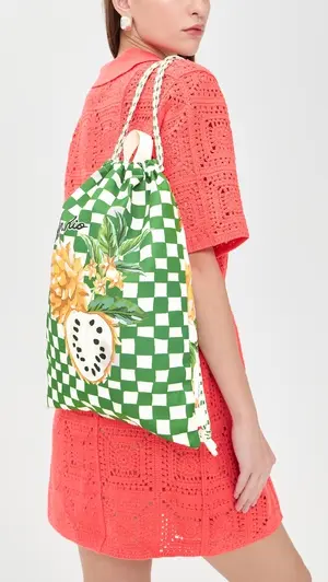 Farm Rio Printed Canvas Backpack
