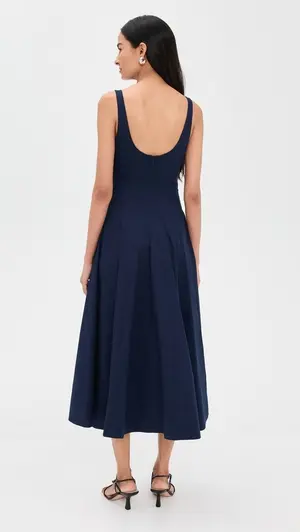 Staud Wells Midi Dress - Navy