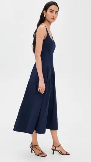 Staud Wells Midi Dress - Navy