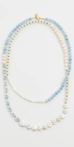 MAYAMAR Beaded Wrap Necklace - Blue