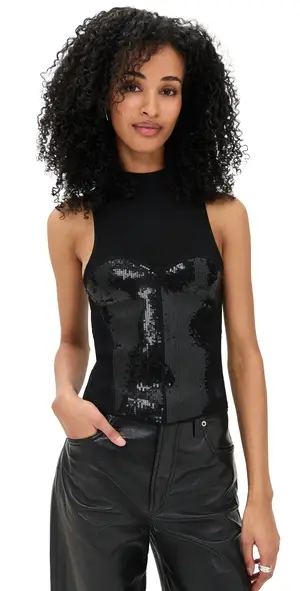 Fleur Du Mal Sequin Knit Top