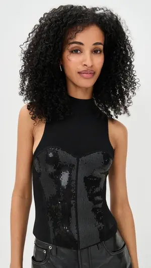Fleur Du Mal Sequin Knit Top