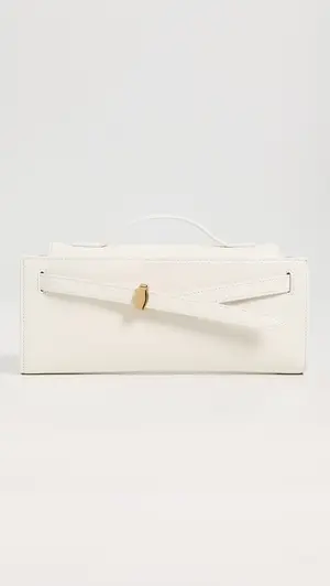 Veronica Beard Fold-over Leather Clutch - Off White