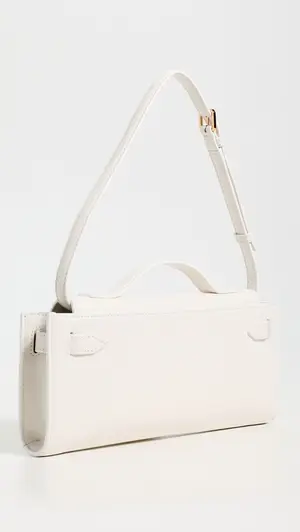 Veronica Beard Fold-over Leather Clutch - Off White