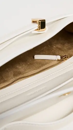 Veronica Beard Fold-over Leather Clutch - Off White