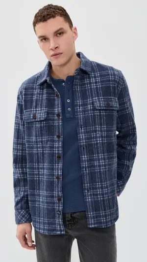 Rails Alder Plaid Stretch Flannel Shirt Jacket