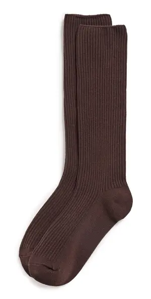 Eterne Classic Ribbed Socks - Espresso