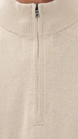 RHONE Commuter 1/4 Zip Sweater - Bone