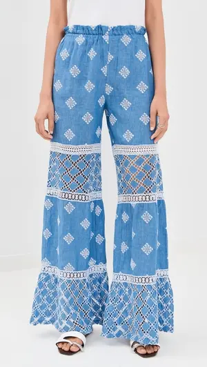 Temptation Positano Senape Wide Leg Pants