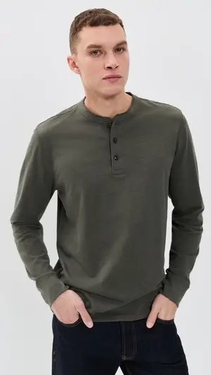 Faherty Brand Long Sleeve Waffle Henley