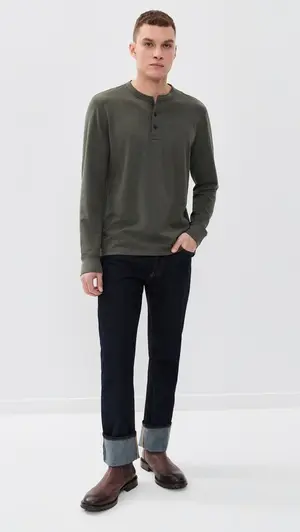 Faherty Brand Long Sleeve Waffle Henley