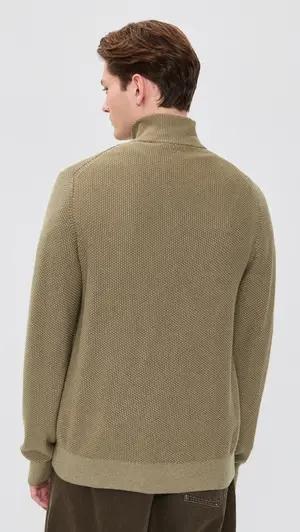 Vince Geo Jacquard Quarter Zip Sweater - Teton/river Sand