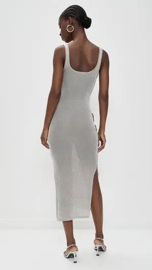 LESLIE AMON Roselle Embellished Midi Dress