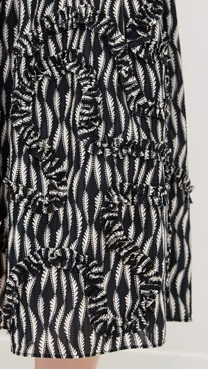 Ulla Johnson Alexandra Ruffled Midi Skirt - Graphite
