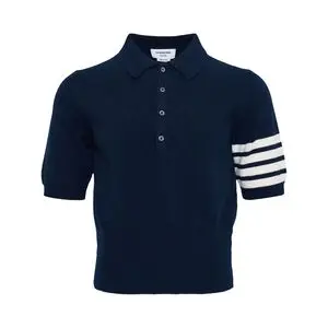Thom Browne Wool Classic Fit Short-sleeve Polo - Blue