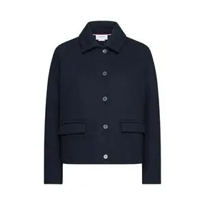 Thom Browne Double Face Wool Polo Collar Jacket