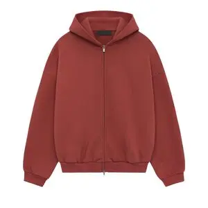Fear Of God Heavy Fleece Full Zip Hoodie - Red