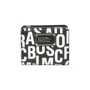 Marc Jacobs Jumbled Logo Trademarc Mini Compact Wallet /white