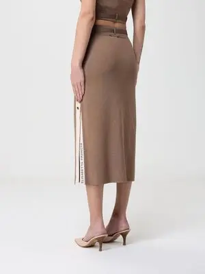 Elisabetta Franchi Midi Skirt With Gold Button Detail